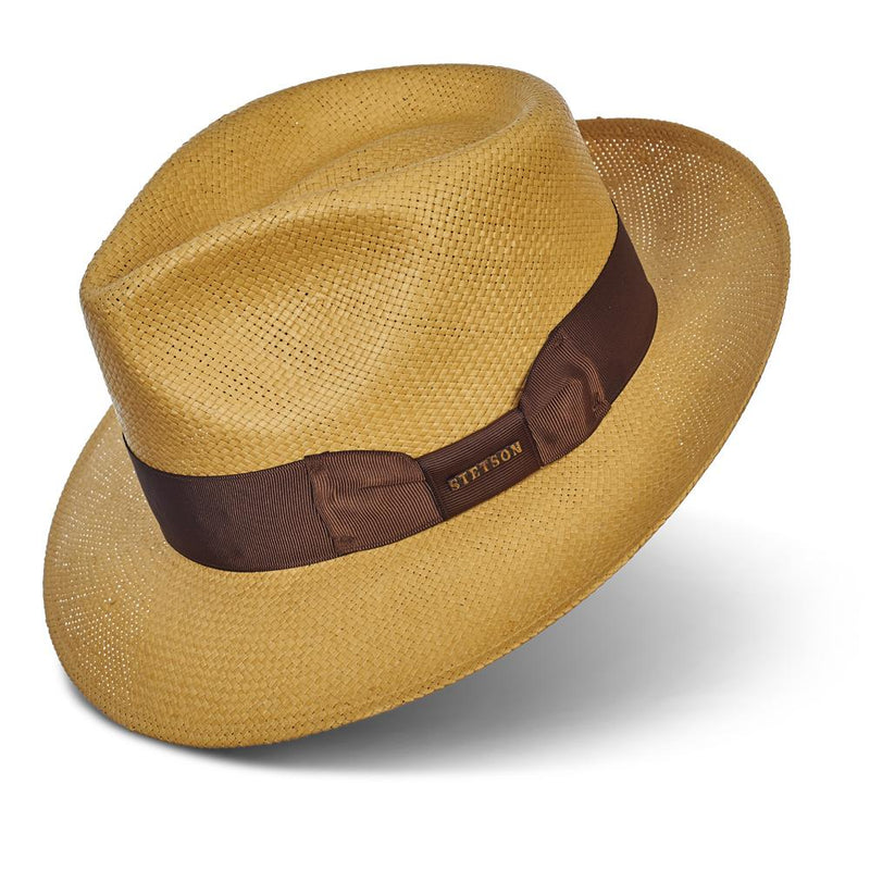 Stetson Straw Hat with 2" Brim and Brown Grosgrain Band - Penners